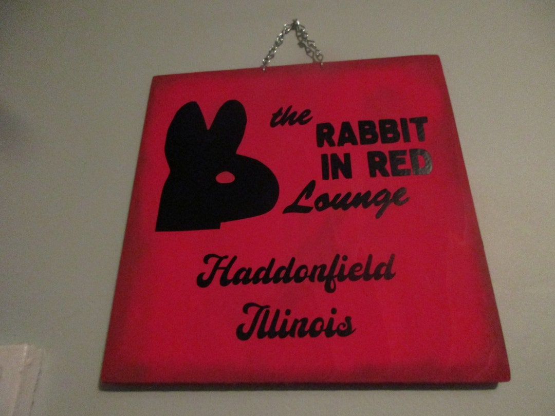 The Rabbit in Red Lounge Sign Inspired by Halloween. - Etsy