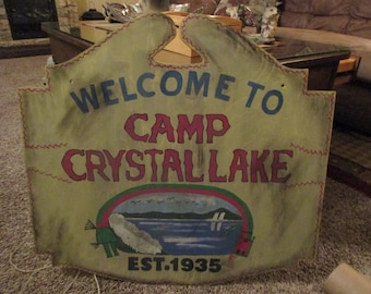 Camp Crystal Lake / Camp Blood Sign - Etsy