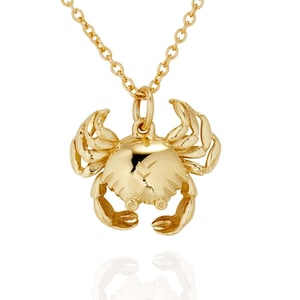 Solid 9ct Gold Crab Charm Pendant - Etsy