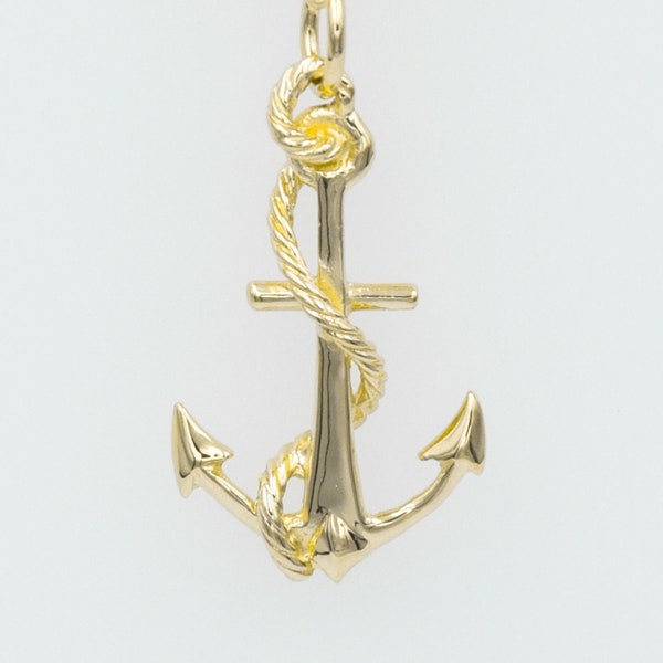 Gold Anchor Pendant - Etsy