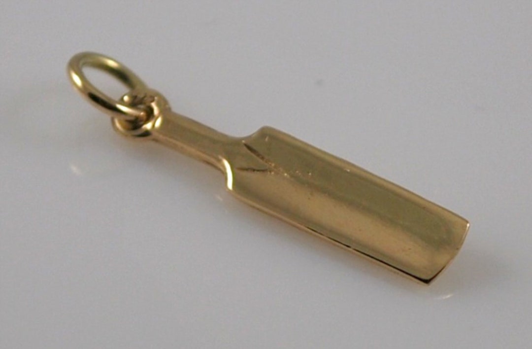 Solid 9ct Gold Cricket Bat Charm Pendant - Etsy