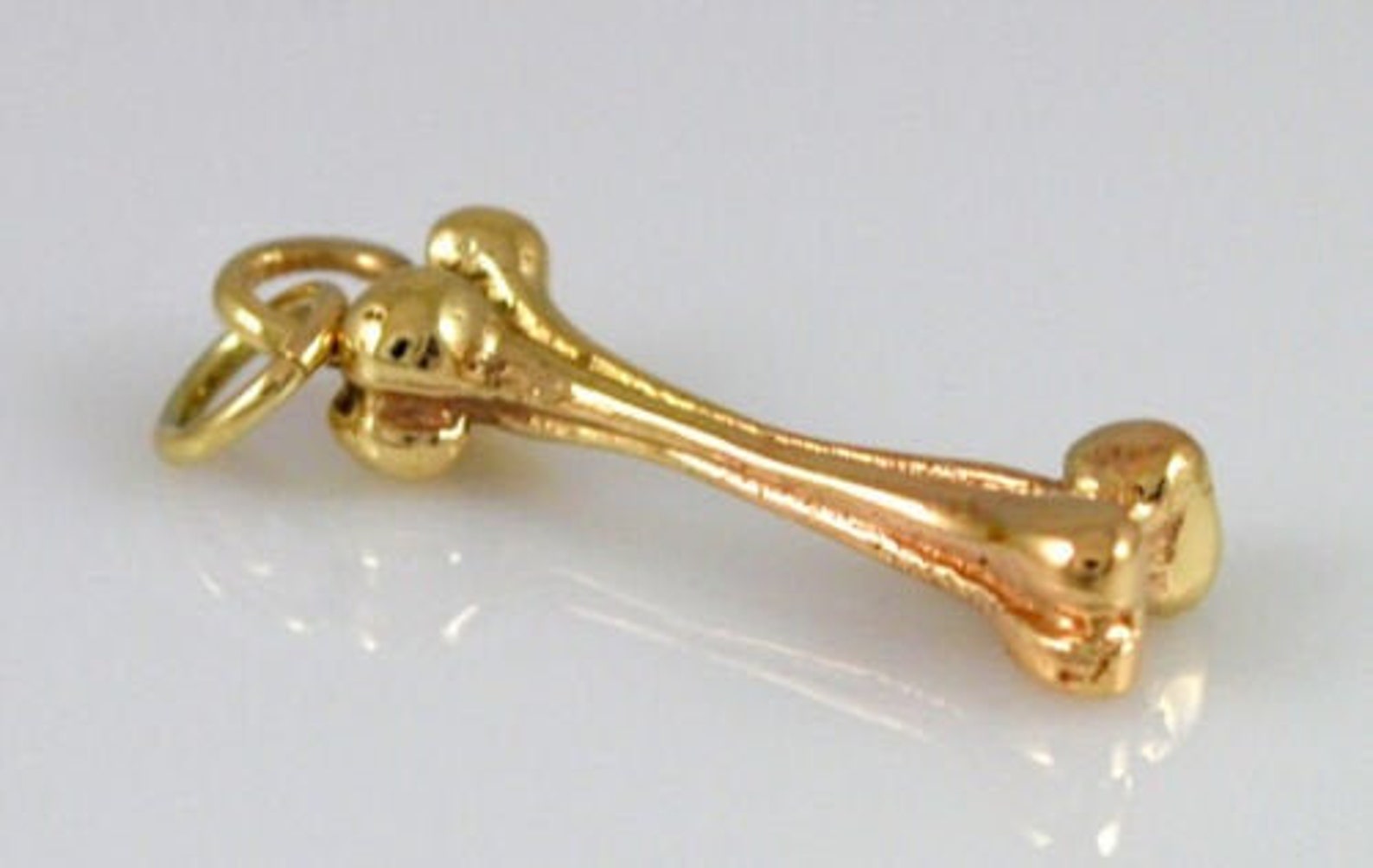 Solid 9ct Gold Bone Charm Pendant - Etsy