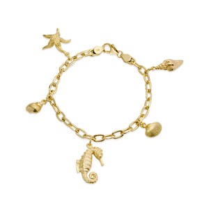 Solid 9ct Yellow Gold Charm Bracelet - Etsy