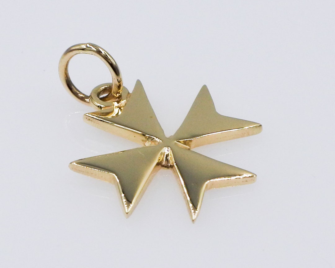 Solid 9ct Gold Maltese Cross Charm Pendant - Etsy Australia