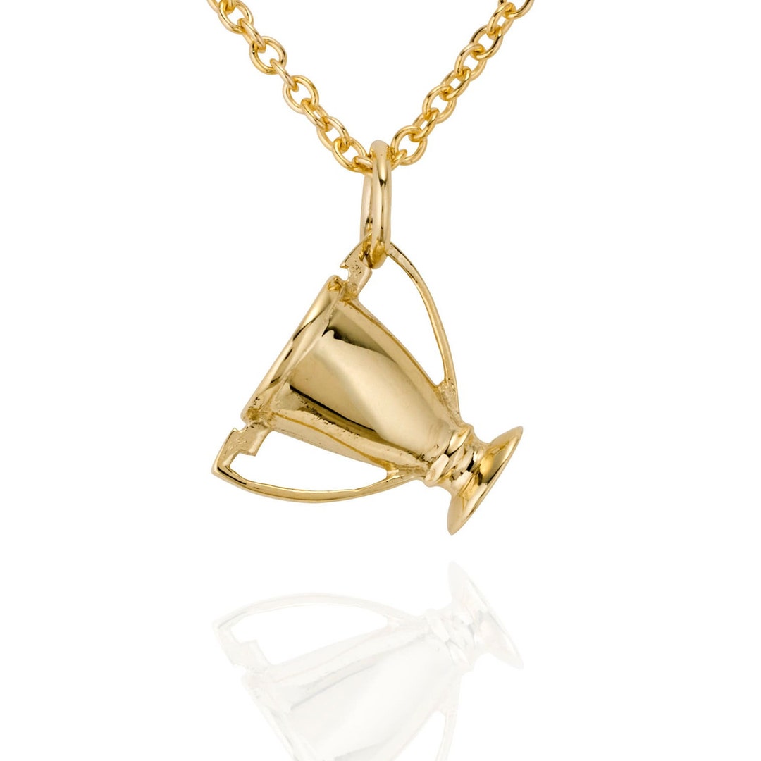 Solid 9ct Gold Trophy Charm Pendant - Etsy