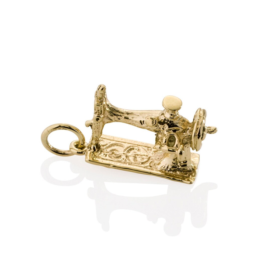 Solid 9ct Gold Sewing Machine Charm Pendant - Etsy