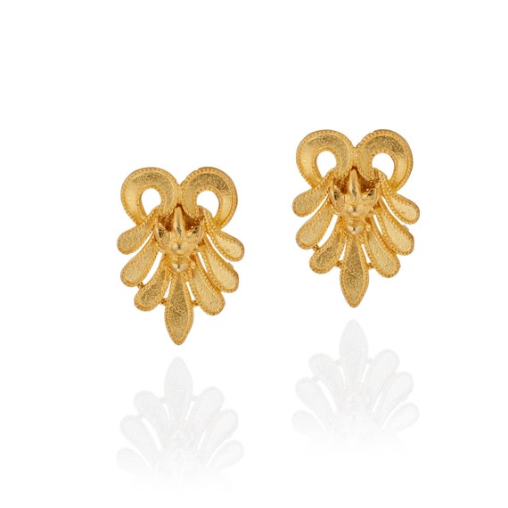 22ct Yellow Gold Byzantine Bee Stud Earrings Etsy