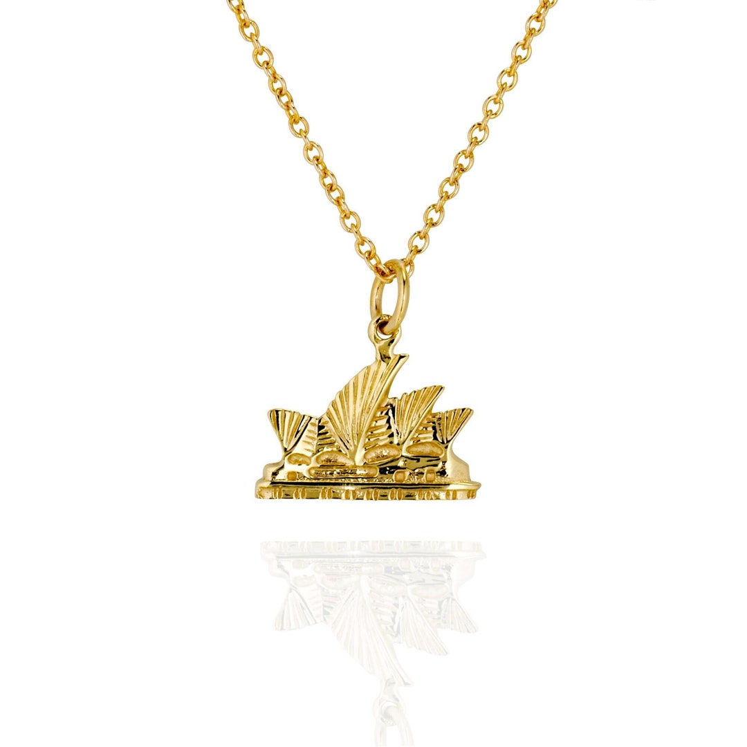 Solid 9ct Gold Opera House Charm Pendant - Etsy