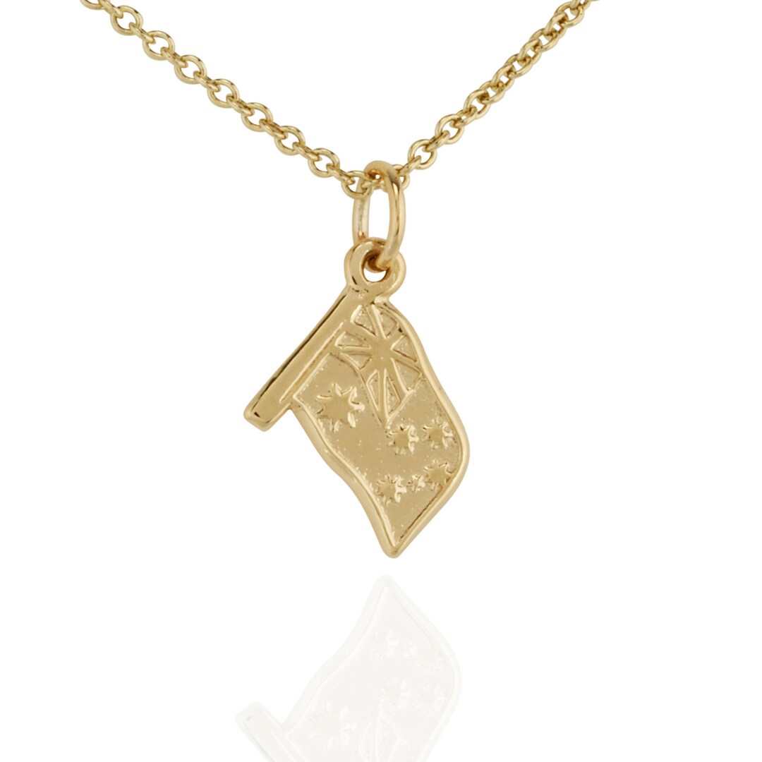 Solid 9ct Gold Australian Flag Charm Pendant - Etsy
