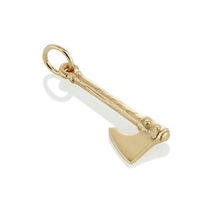 Solid 9ct Gold War Axe Charm Pendant - Etsy