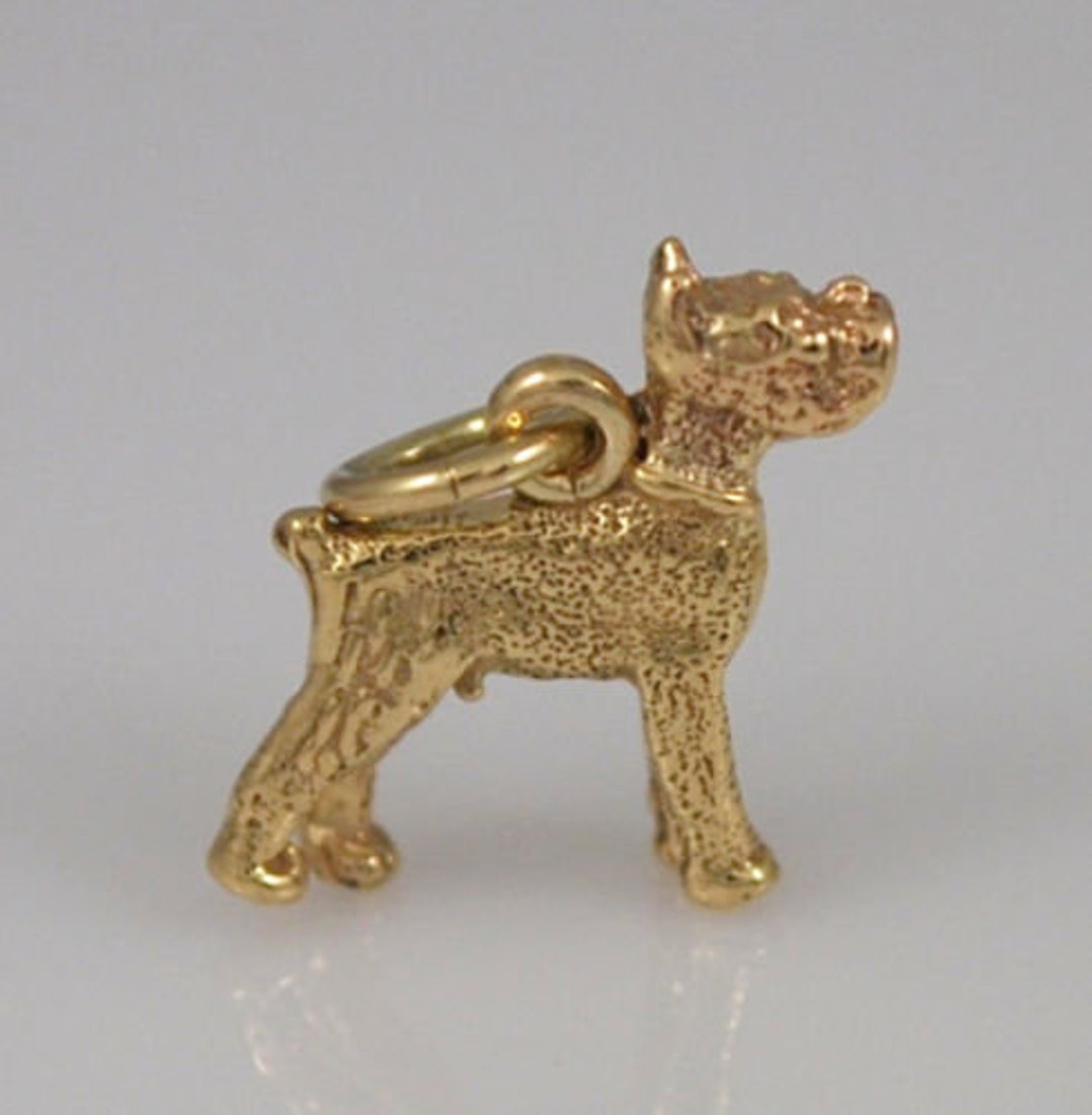 Solid 9ct Gold Schnauzer Charm Pendant - Etsy