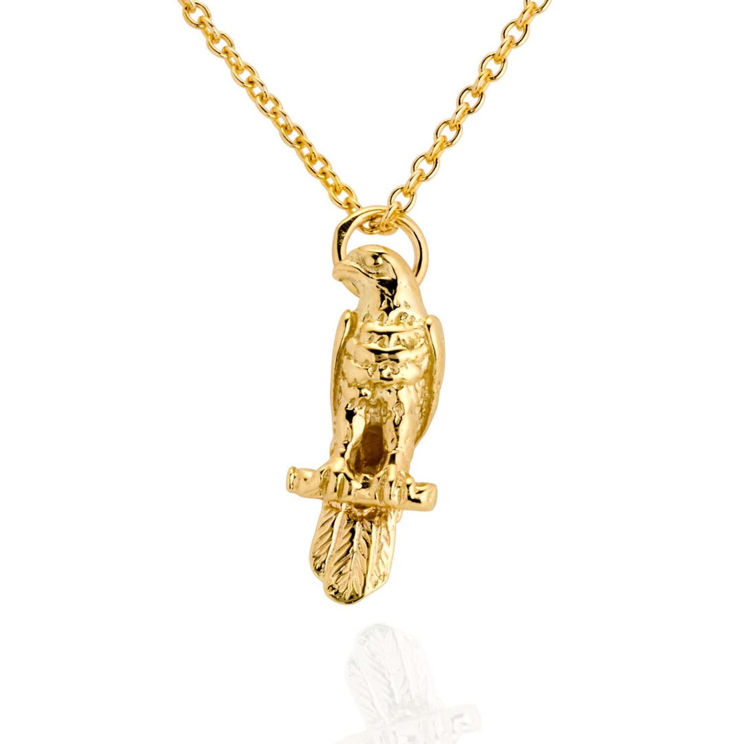 Solid 9ct Gold Falcon Charm Pendant - Etsy