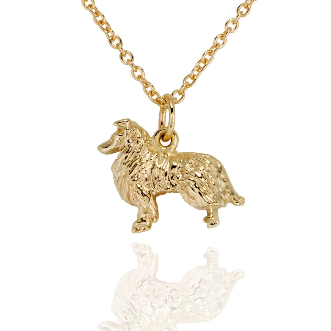 Solid 9ct Gold Border Collie Charm Pendant - Etsy
