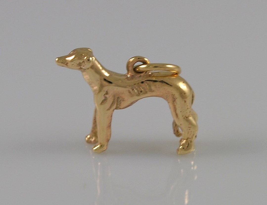 Solid 9ct Gold Greyhound Charm Pendant - Etsy