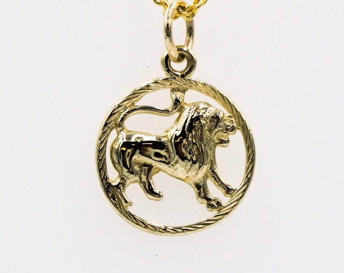 Solid 9ct Gold Leo Charm Pendant - Etsy