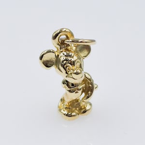 Solid 9ct Gold Mickey Mouse Charm Pendant - Etsy