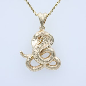 Solid 9ct Gold Cobra Snake Pendant - Etsy