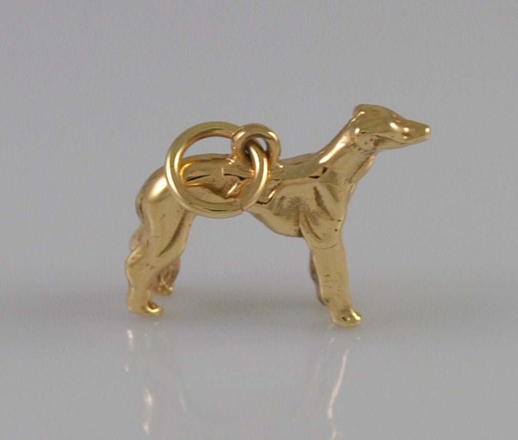 Solid 9ct Gold Greyhound Charm Pendant - Etsy