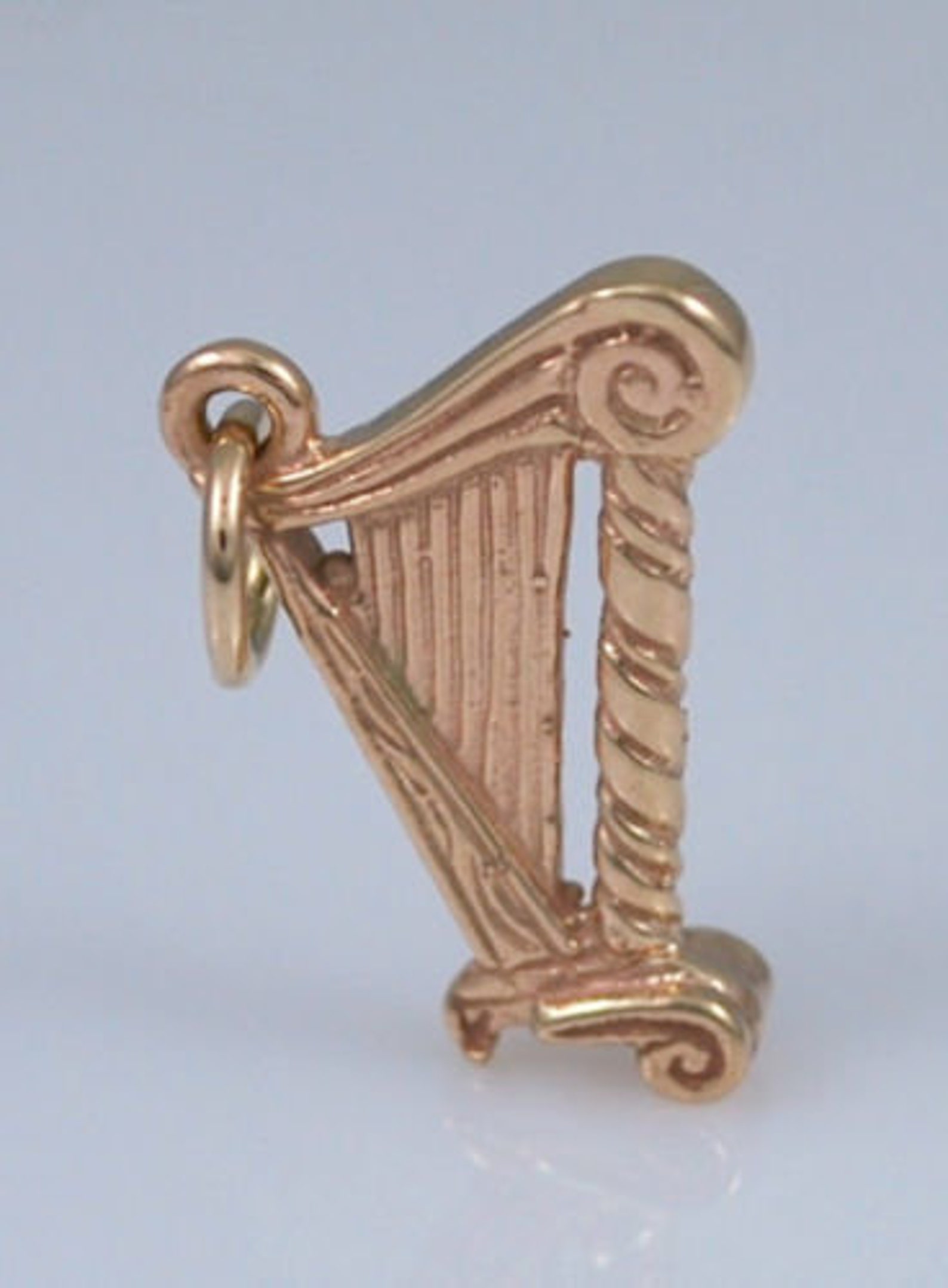 Solid 9ct Gold Harp Charm Pendant - Etsy