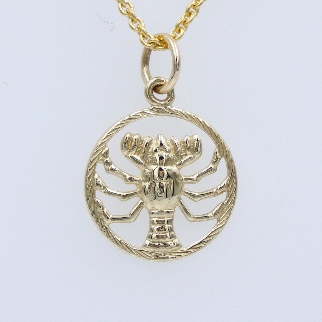 Solid 9ct Gold Cancer Charm Pendant - Etsy