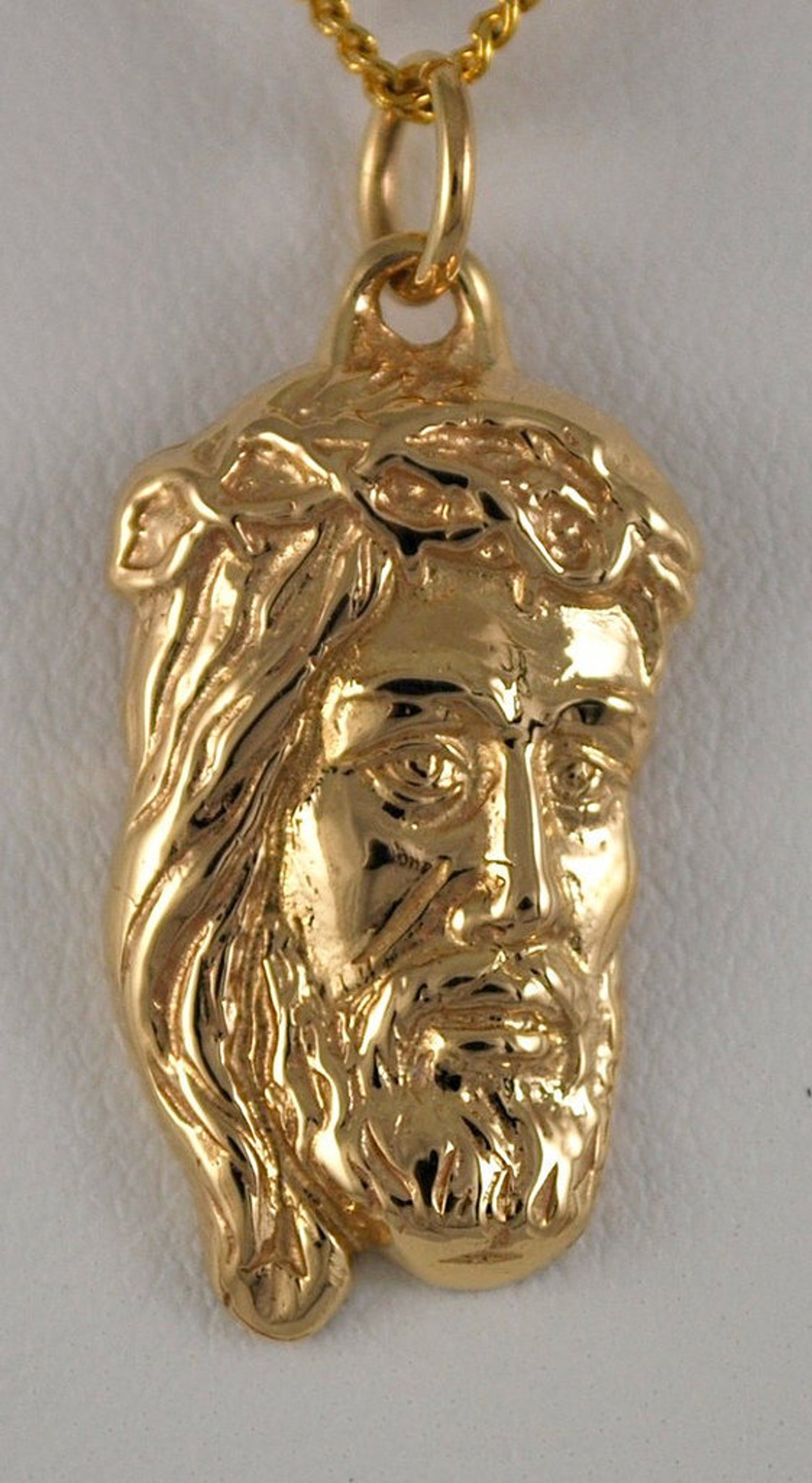 Solid 9ct Gold Jesus Charm Pendant - Etsy