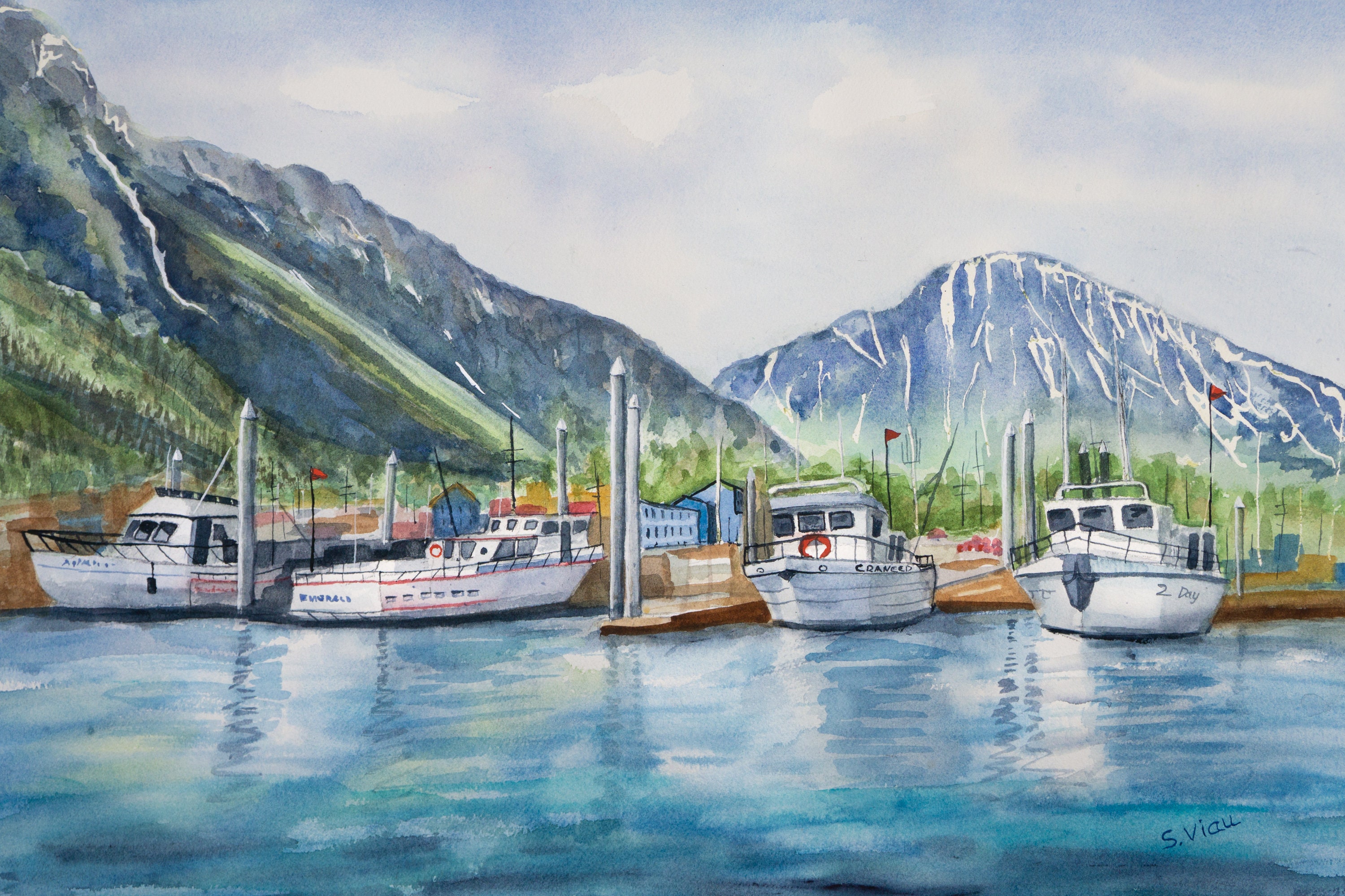 Alaska "seward Harbor " - Home Decor - Wall Art - Living Room Decor ...