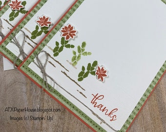 Thanks Handmade Card Set | Etsy