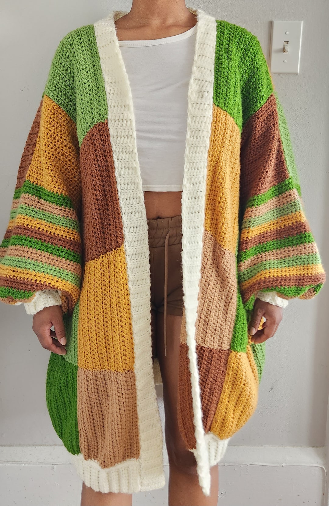 Crochet Patchwork Cardigan (long) - Etsy