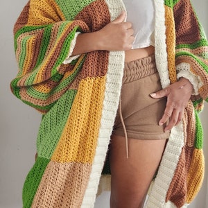 Crochet Patchwork Cardigan (long) - Etsy