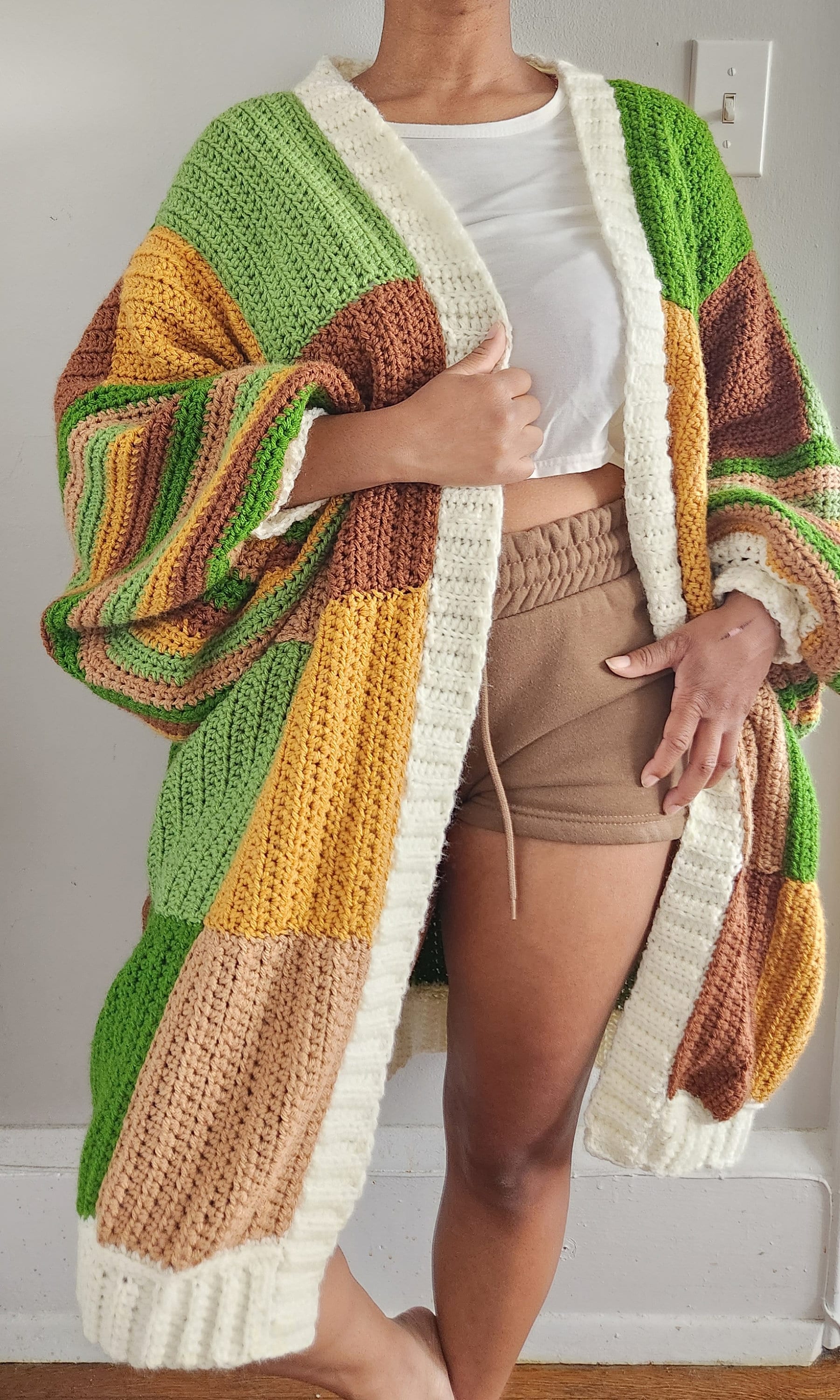 Crochet Patchwork Cardigan (long) - Etsy