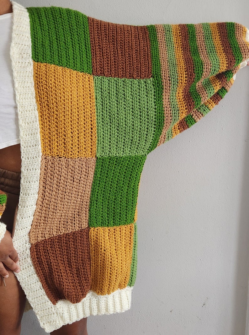 Crochet Patchwork Cardigan (long) - Etsy