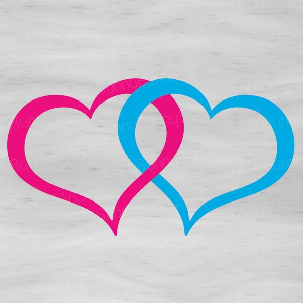 Interlocking Wedding Hearts Svg - Etsy