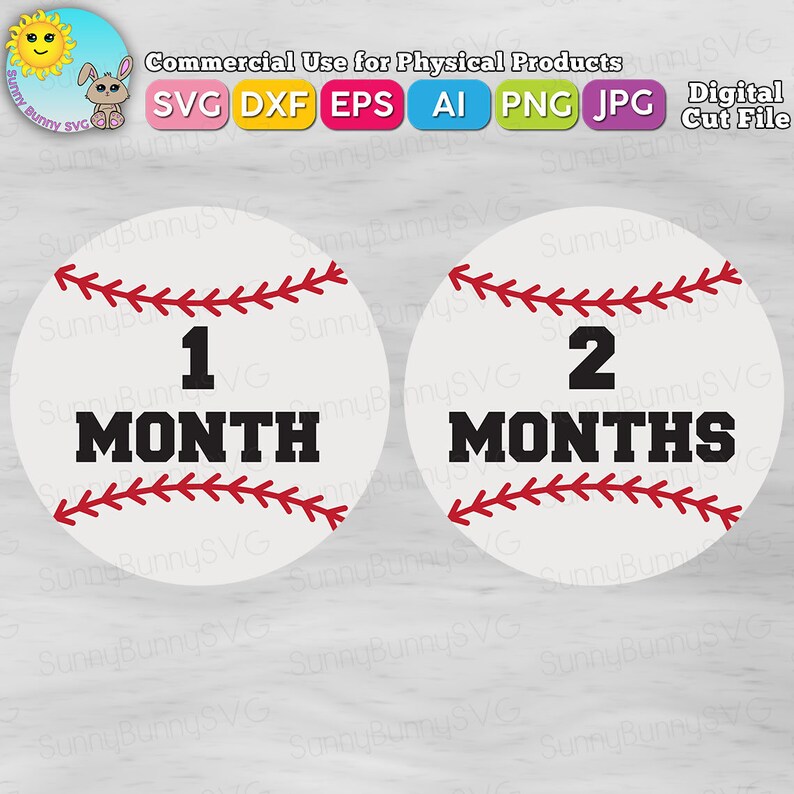 Baseball Baby Milestones SVG Sports Svg Baby Months Svg - Etsy