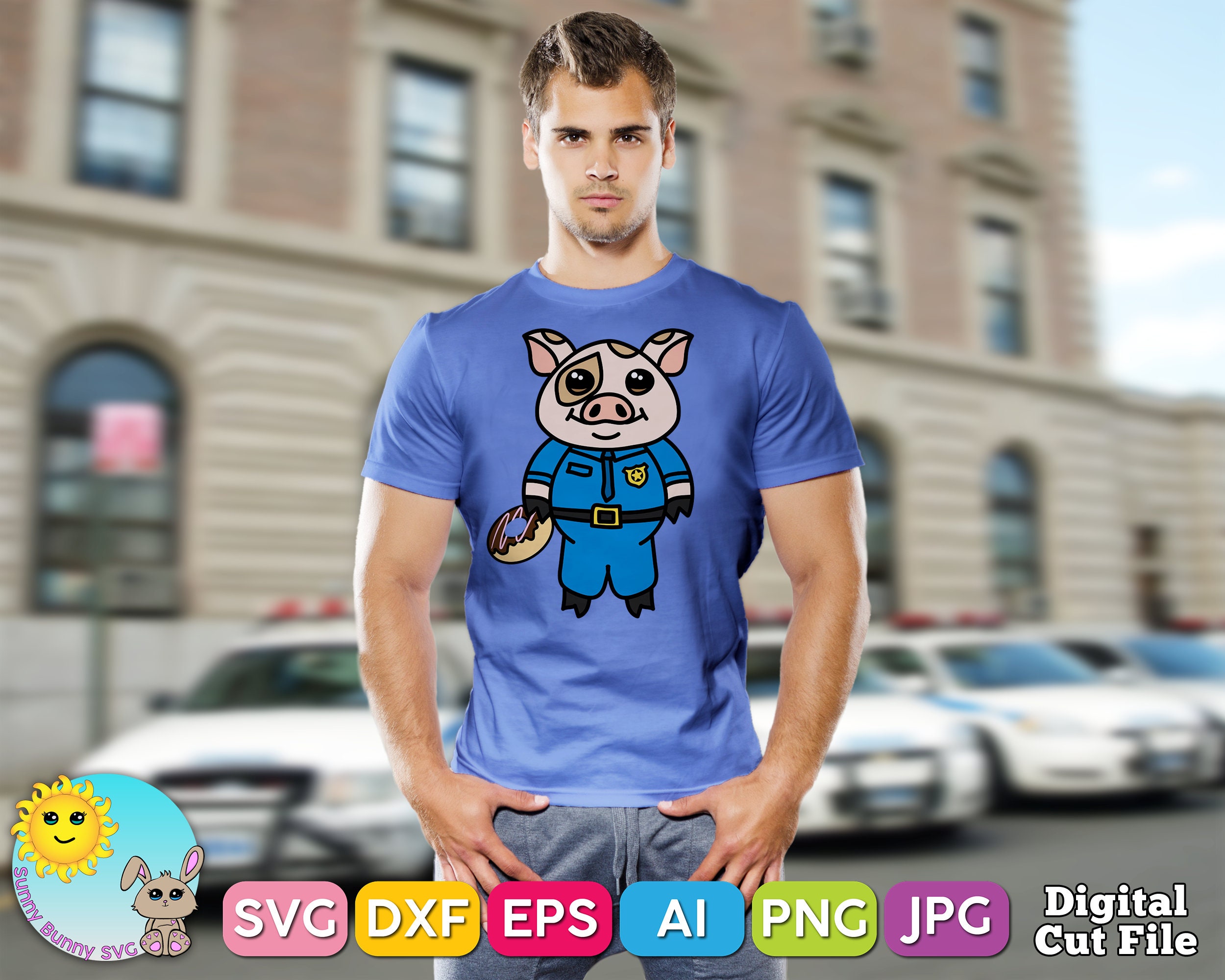 Piggy Police Officer svg police svg police wife svg thin | Etsy