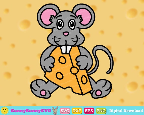 Mouse Eating Cheese Clipart