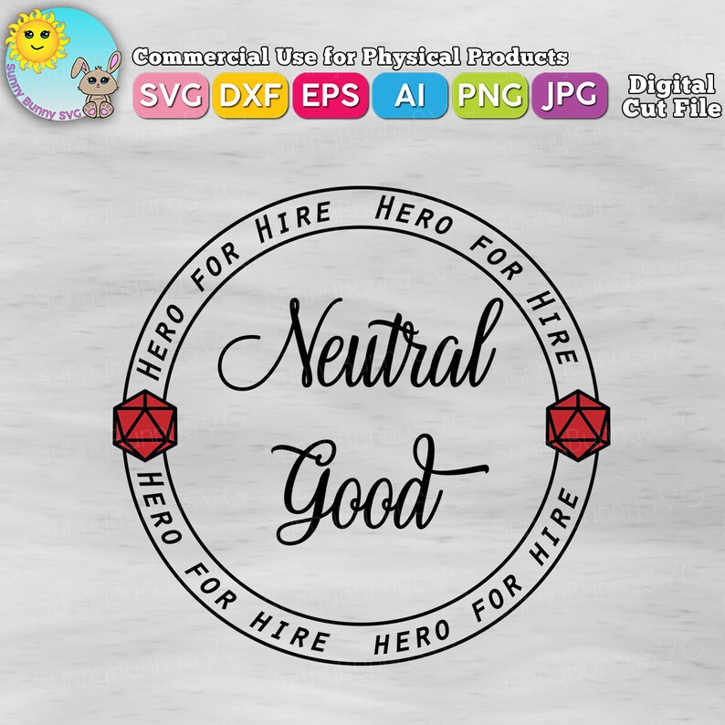 Neutral Good Svg Dnd D20 Dice D and D Dungeons and - Etsy