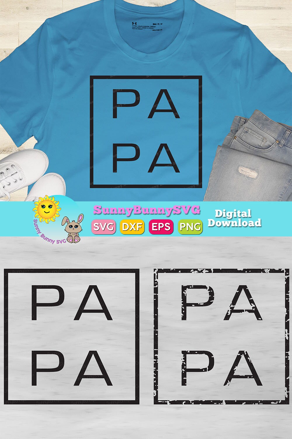 Papa Square Name Frame Minimalist SVG Family Design file regular and ...