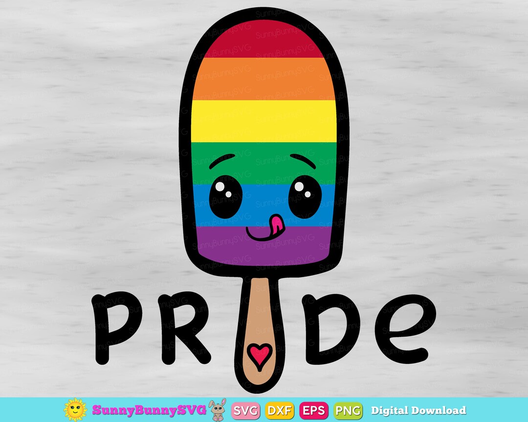 Gay Pride Ice Pop SVG Ice Cream Popsicle Rainbow Svg Gay Pride Cute ...