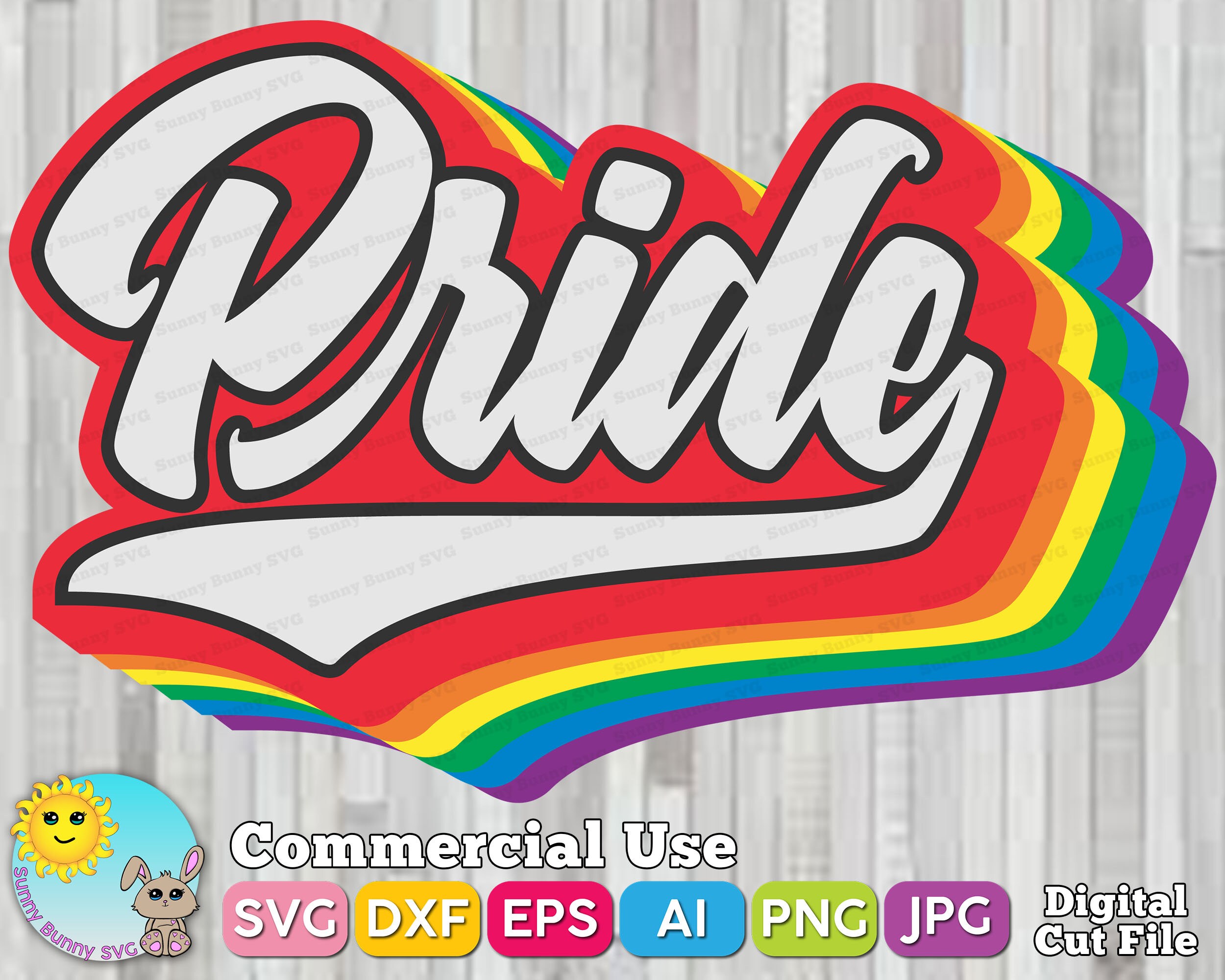 Pride SVG Rainbow Svg Retro Pride Svg Bisexual Pride - Etsy