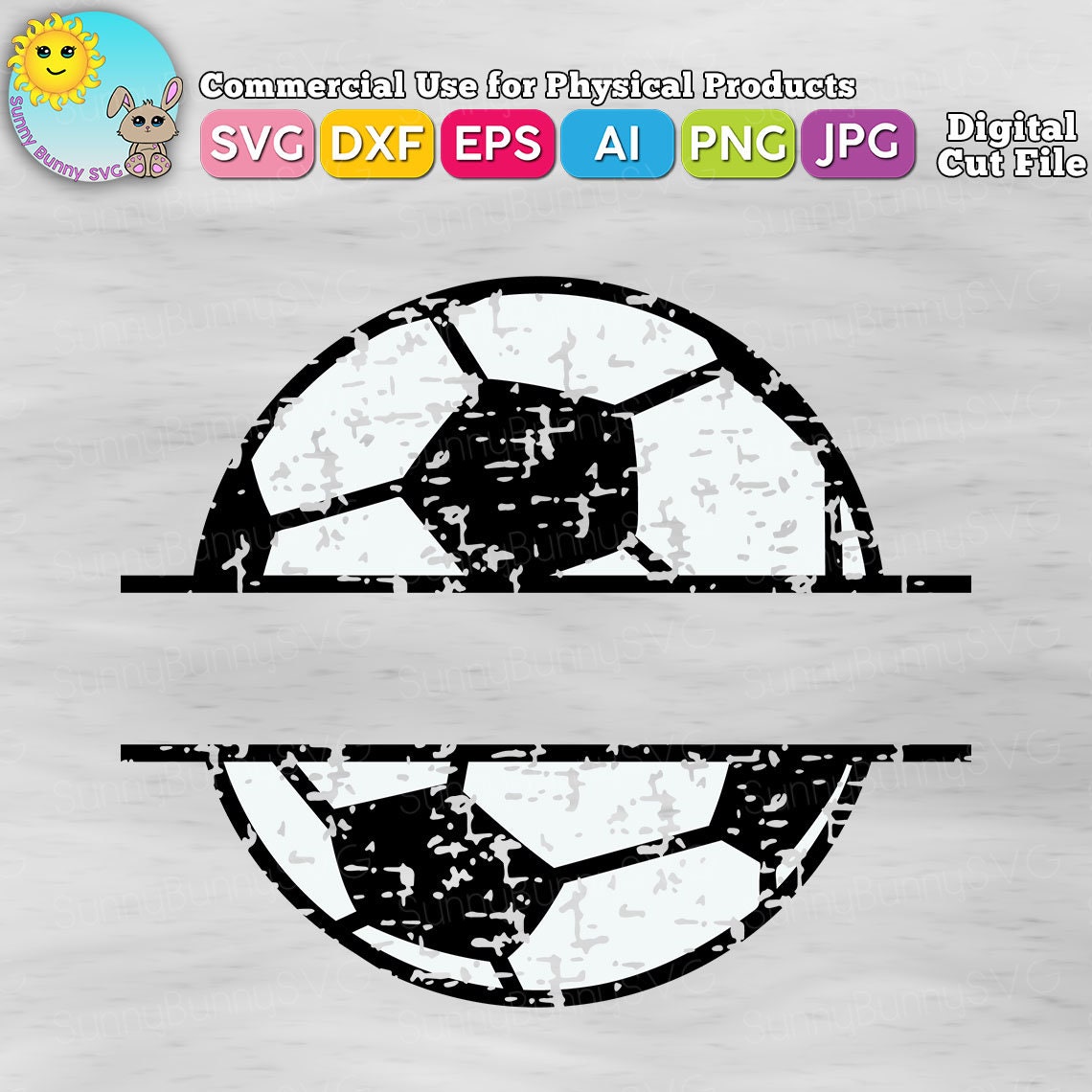 Soccer split monogram svg grunge distressed soccer ball svg | Etsy