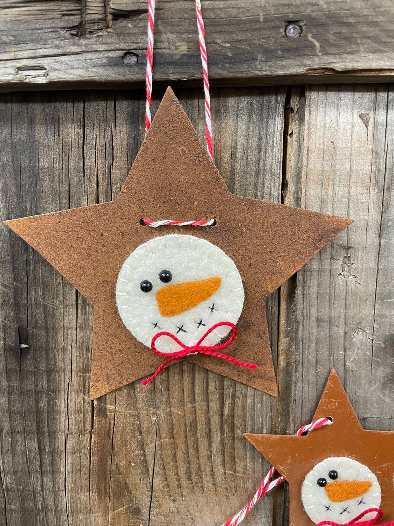 Rusty Tin Snowman Ornament - Etsy
