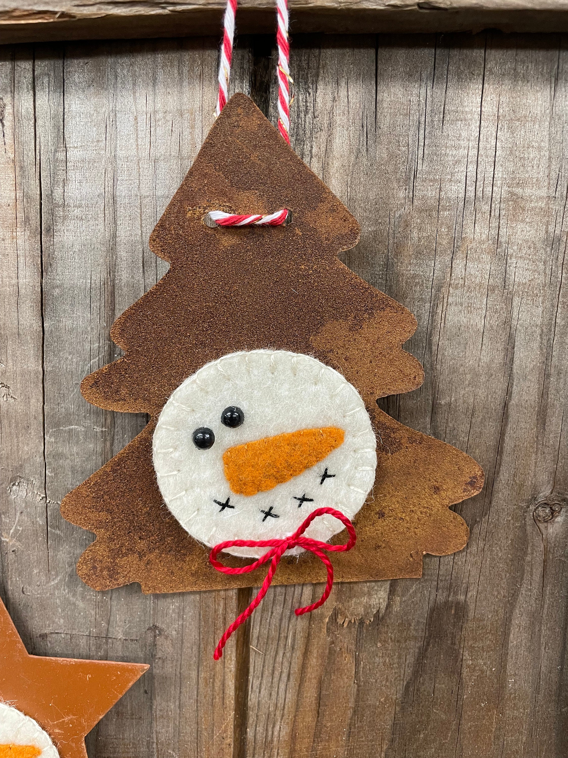 Rusty Tin Snowman Ornament - Etsy