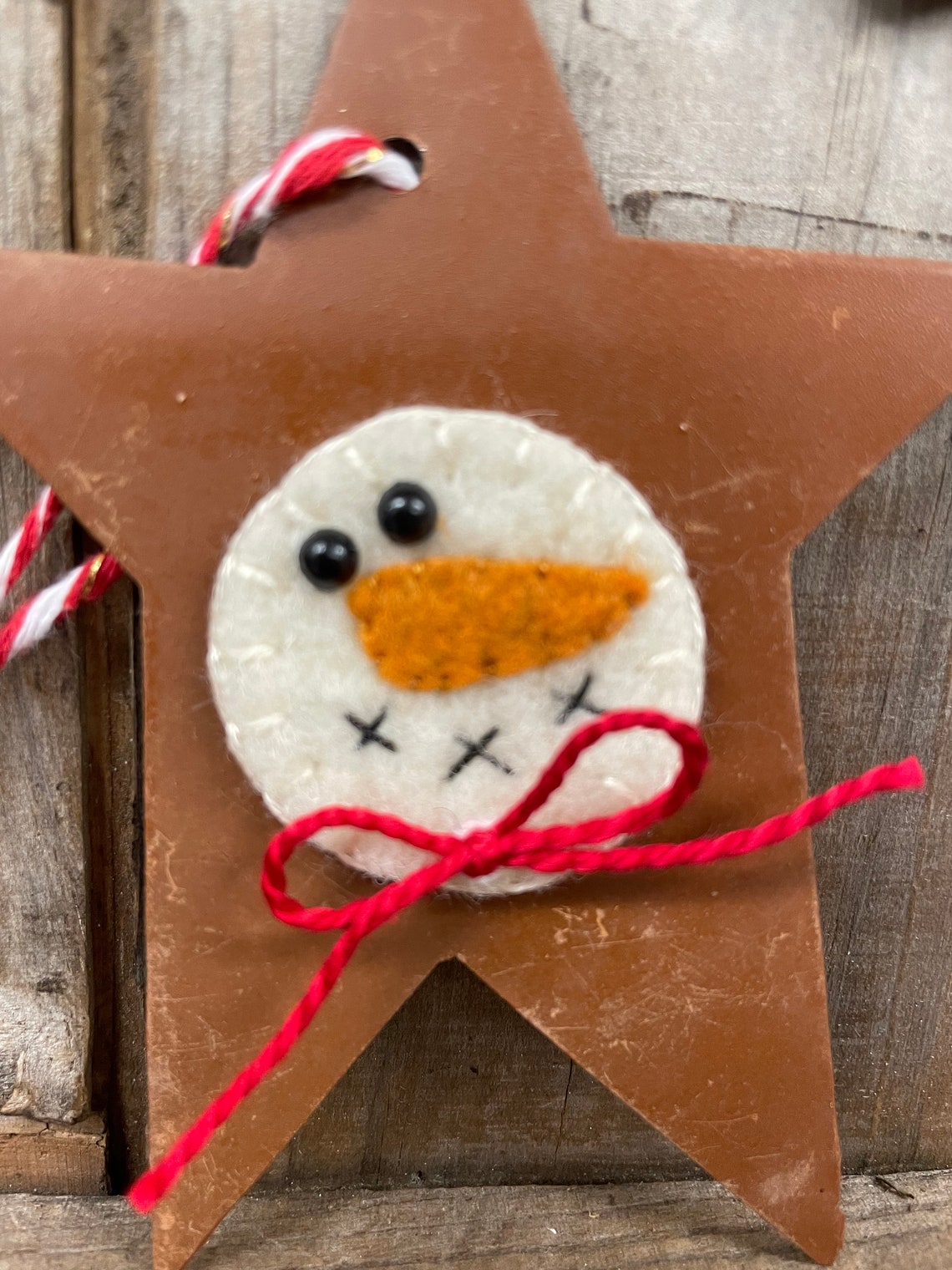 Rusty Tin Snowman Ornament - Etsy