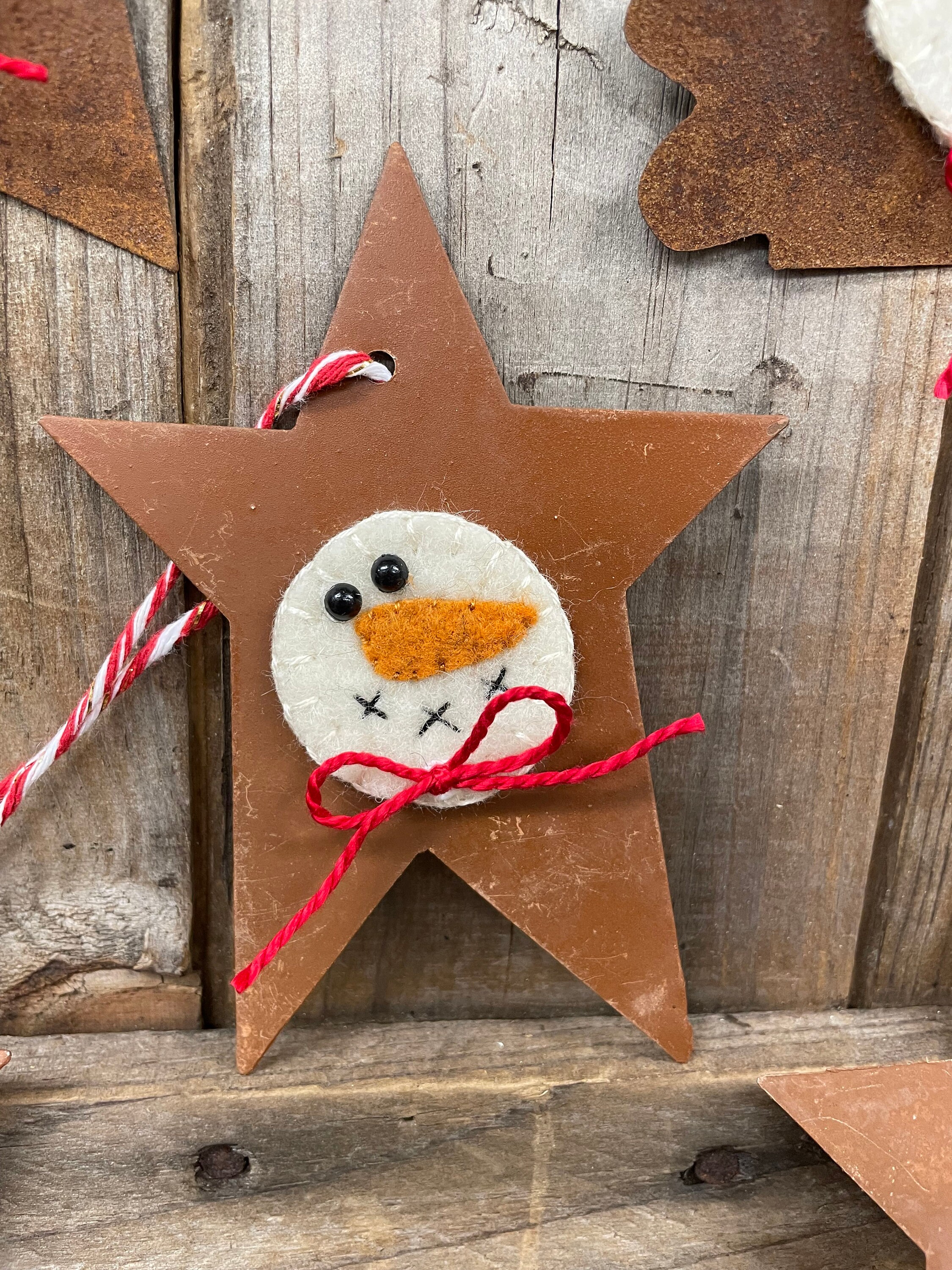 Rusty Tin Snowman Ornament - Etsy