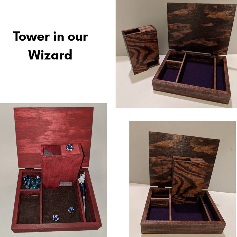 Dice Tower, Felt Lined Dice Tower, Custom Dice Roller, Wooden Dice ...
