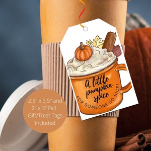 Fall Gift Tag, Printable Fall Tag, Pumpkin Spice Tag, Autumn Gift Tag ...