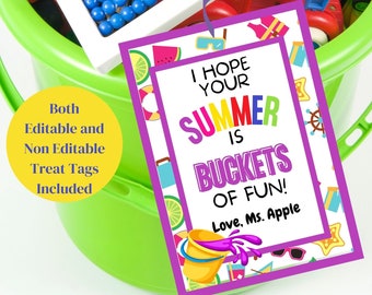 End of School Year Gift Tag Printable Fun Summer Tags Kids - Etsy