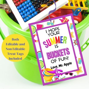 Summer Gift Tag, End of School Year Gift Tags, Editable Gift Tags ...