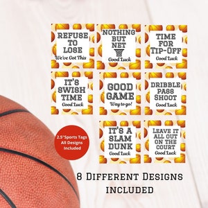 Basketball Tag, Basketball Treat Tag, Good Luck Basketball Tag ...