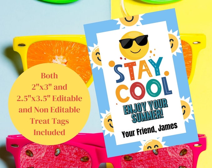 Summer Gift Tag End of School Year Gift Tag Editable Gift - Etsy